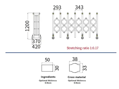 Reflective Patch Accordion Barrier – QIGONG-Boom Barrier, Turnstile ...
